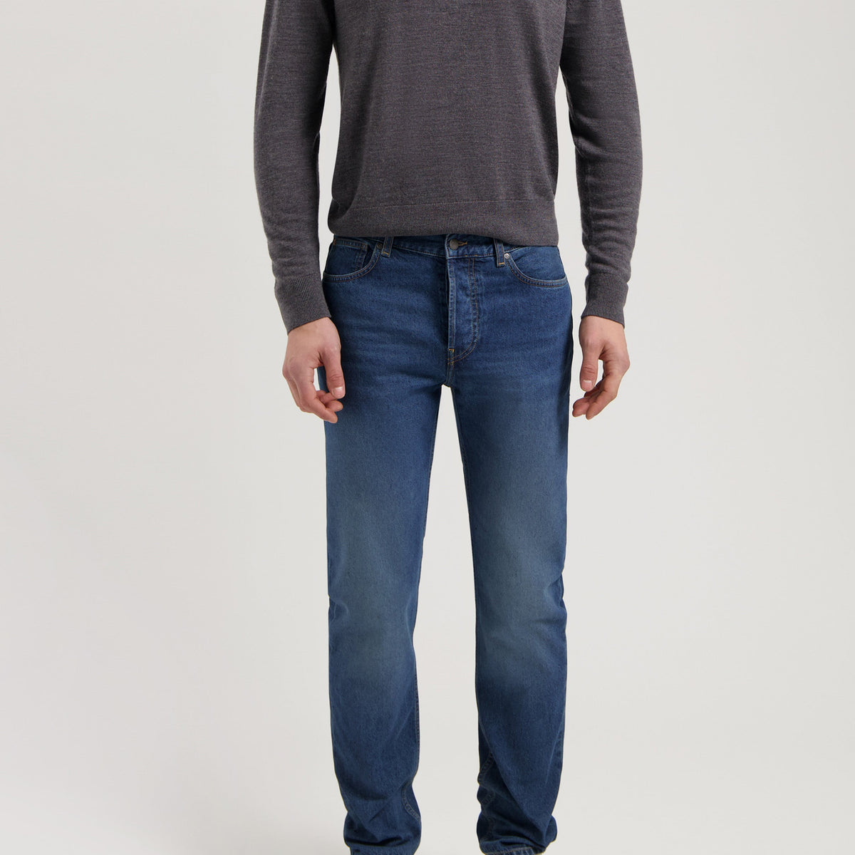 Sustainable Jeans | John Mid Straight - Rustic Blue | MUD Jeans